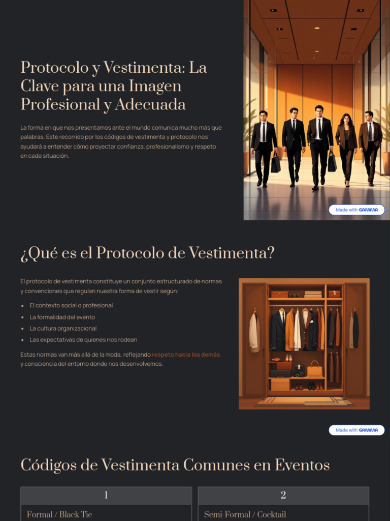 CLASE 3 - Protocolo y Vestimenta | PDF | Ropa | Apariencia humana