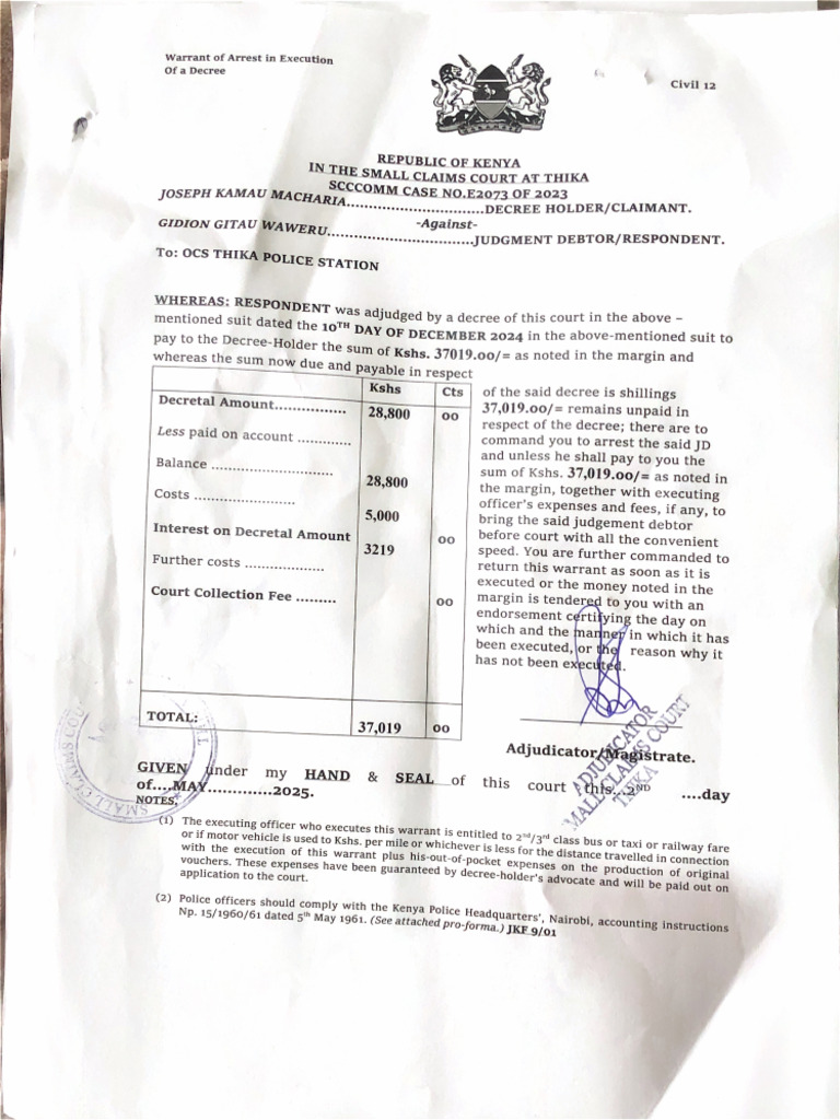 Warrant of Arrest | PDF