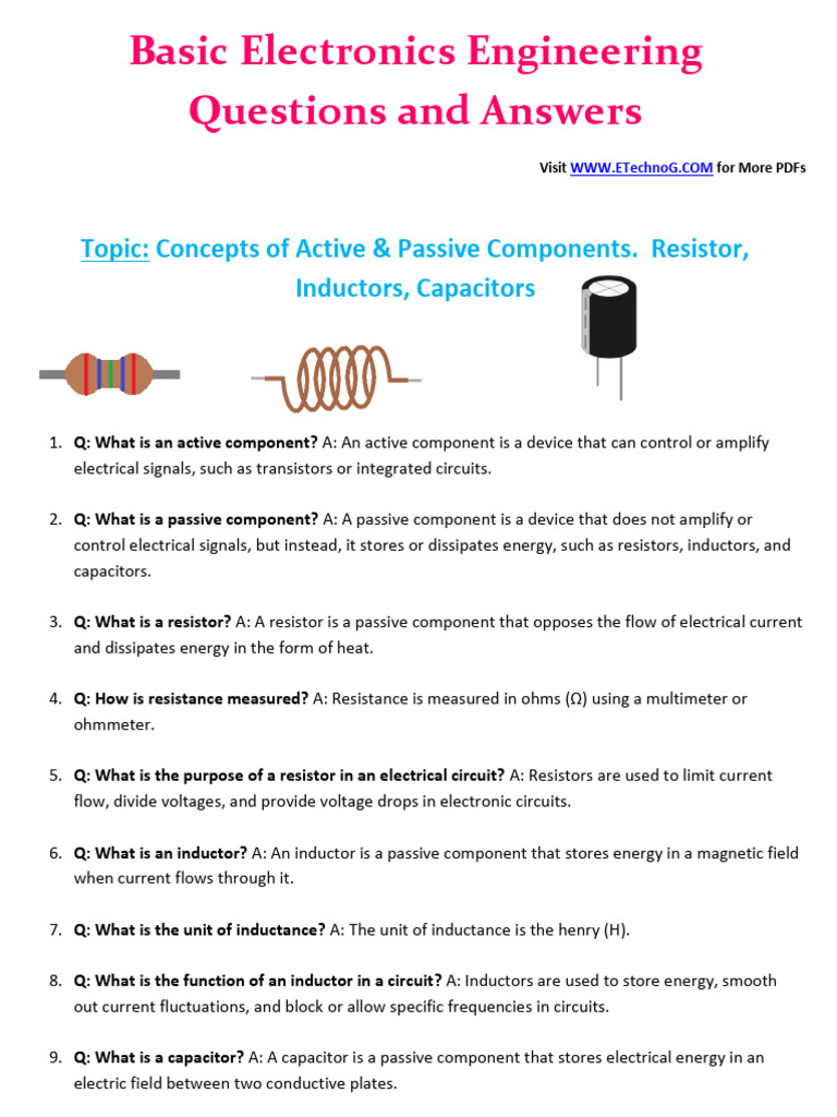 Chapter Wise Electronics Engineering Questions and Answers | PDF | Rectifier | Inductor