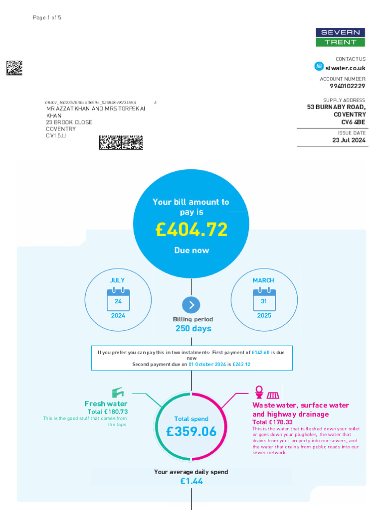 Water Bill | PDF | Debit Card
