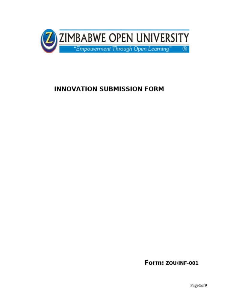 ZOU Fillable Innovations Form | PDF | Microsoft Excel | Subscription ...