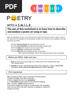 SMILE Poetry Analysis Worksheet | PDF | Poetry | Rhyme