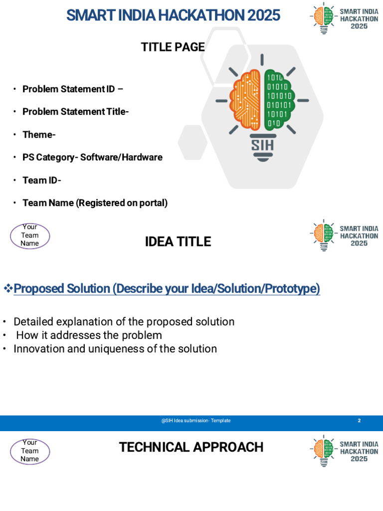 SIH2025 IDEA Presentation Format | PDF