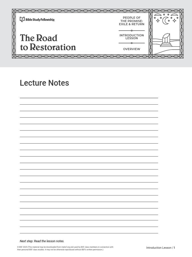 Exile & Return Lesson Intro PDF | PDF | Book Of Exodus | The Exodus