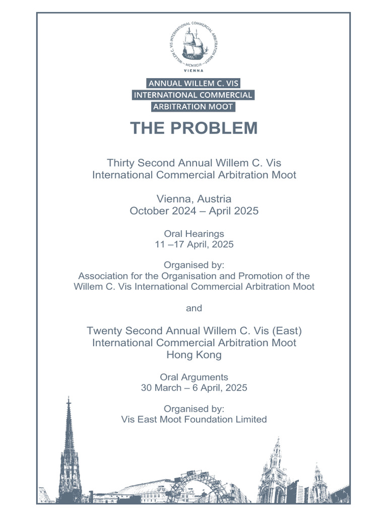 24 10 11 Vis Moot Case Final Version | PDF | Mediation | Arbitration