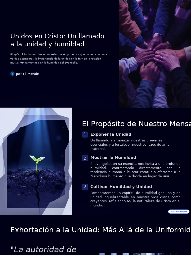 Unidad y Humildad en Cristo | PDF | Cristo (título) | Iglesia cristiana