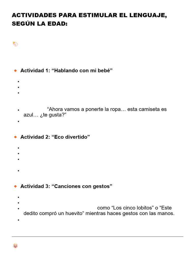 Actividades para Estimular el Lenguaje Infantil | PDF