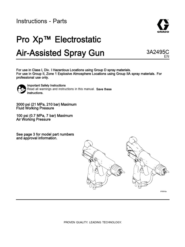 Graco Pro XP Air Assisted Electrostatic Manual | PDF | Pump | Personal ...