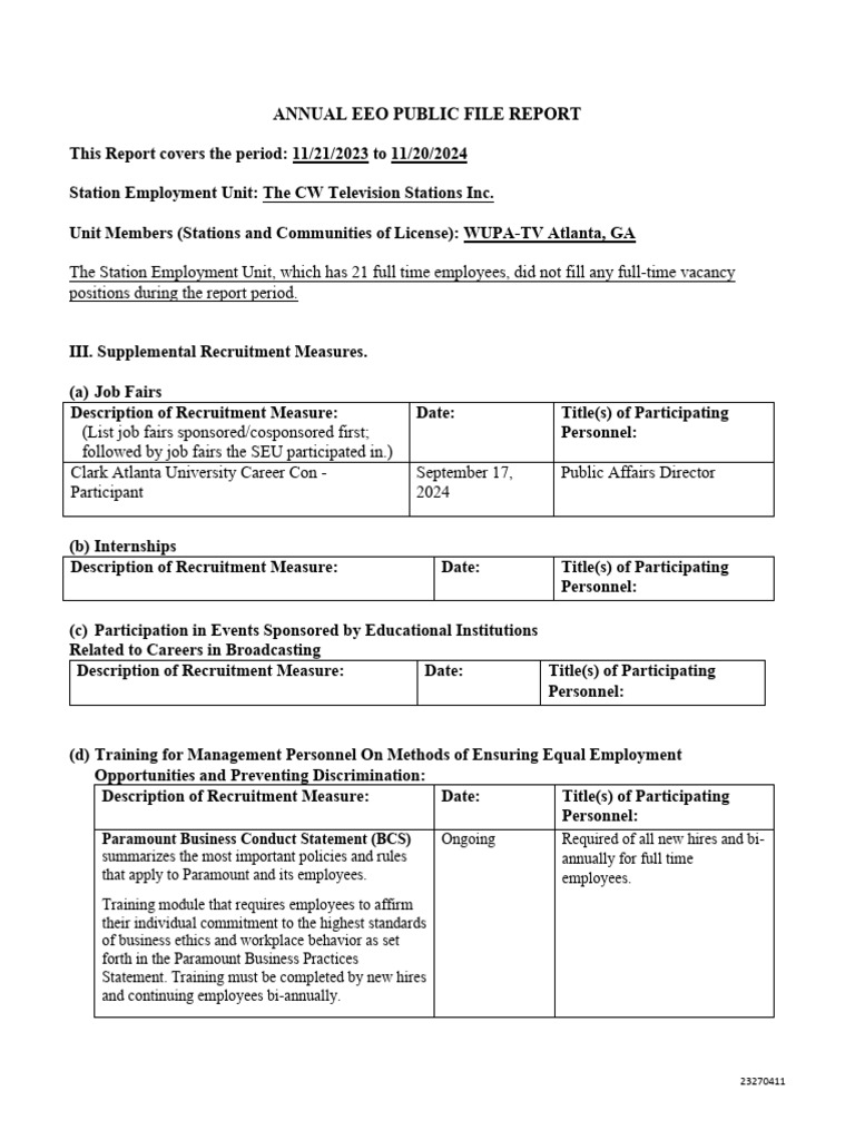 WUPA EEO 2024 | PDF | Recruitment | Employment