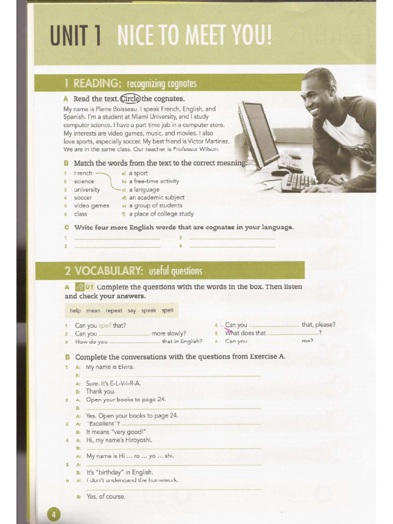 Workbook Unit 1 | PDF