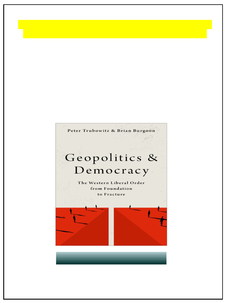 Geopolitics & Democracy: Western Liberal Order from Foundation to ...
