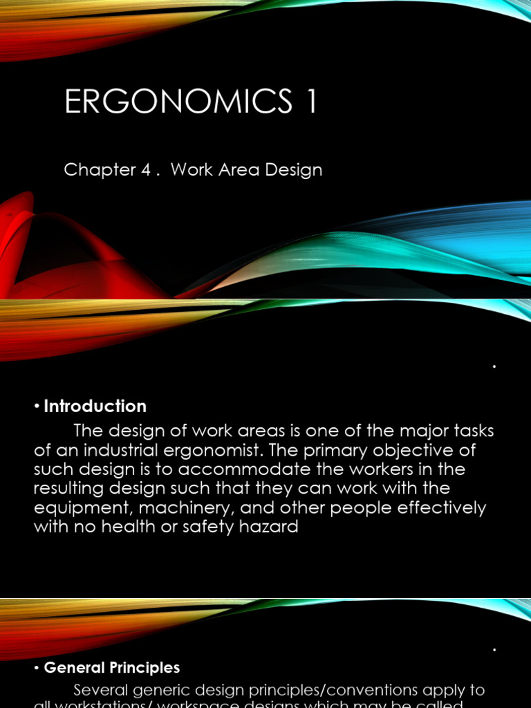 Ergonomic Work Area Design Principles | PDF | Chair