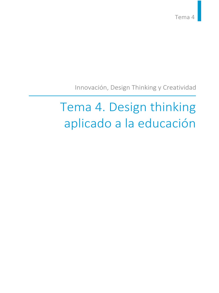 Tema 4. Design Thinking Aplicado a La Educación | PDF | El pensamiento de diseño | Creatividad