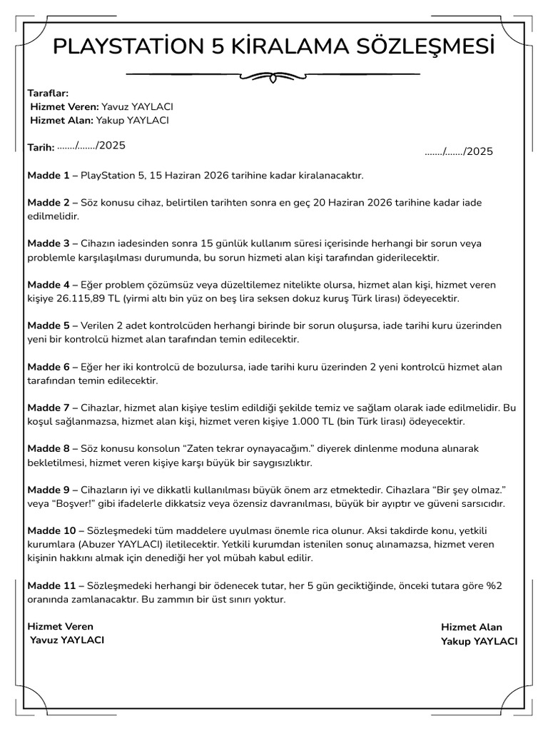 Black and White Simple Business Agreement Letter A4 Document | PDF
