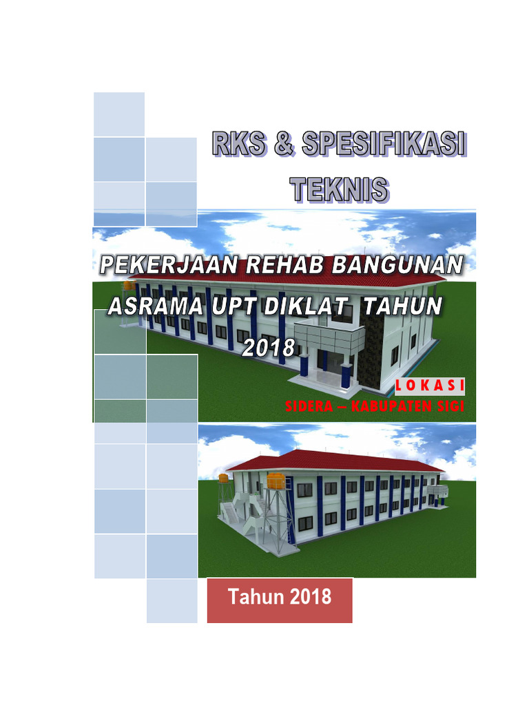 Rks & Spek Teknis Rehab Bangunan Asrama Upt Diklat | PDF