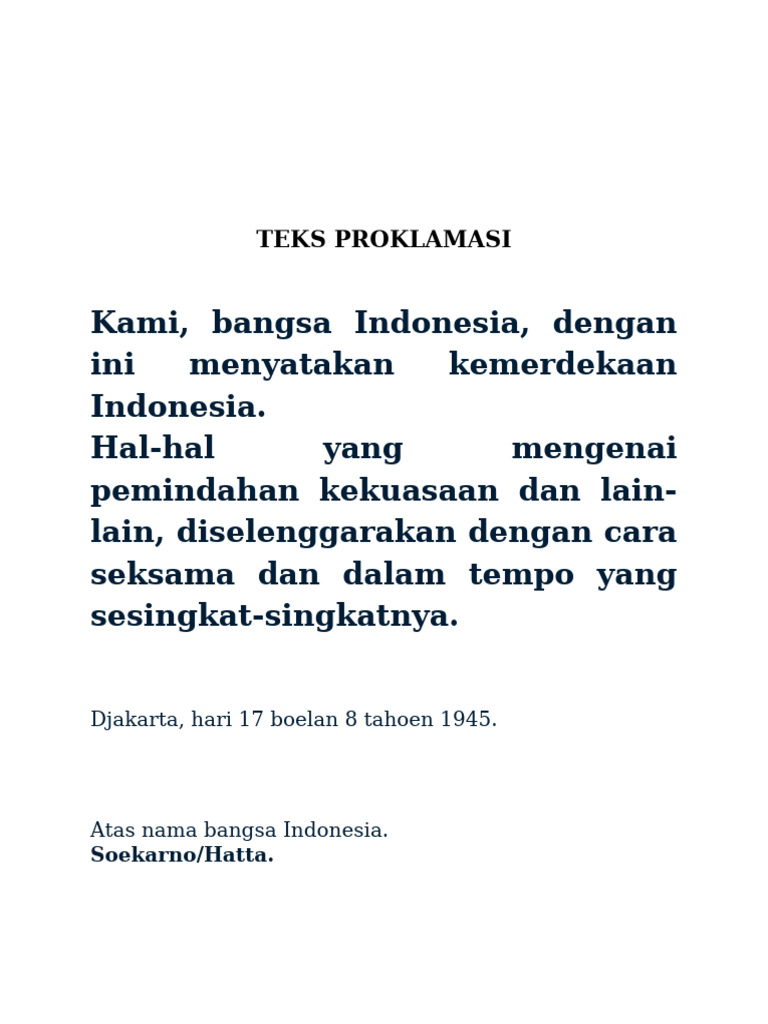 Teks Proklamasi | PDF