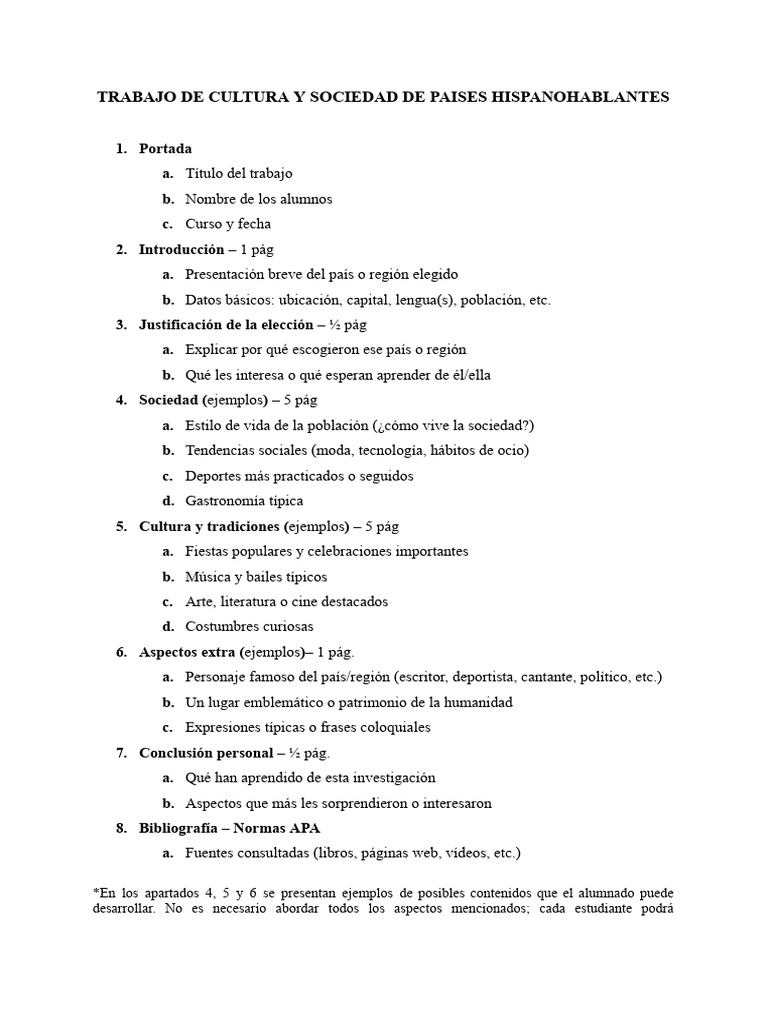 Explicacion Del Proyecto de Paises Hispanohablantes | PDF | Bibliografía