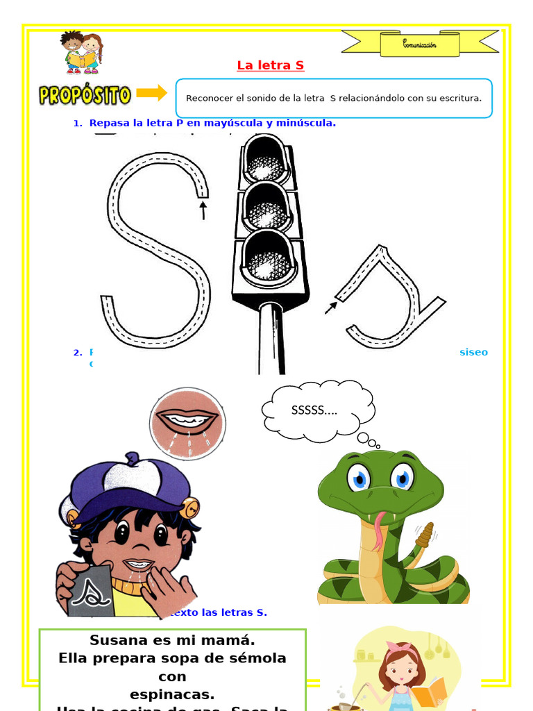 Actividades para Aprender la Letra S | PDF