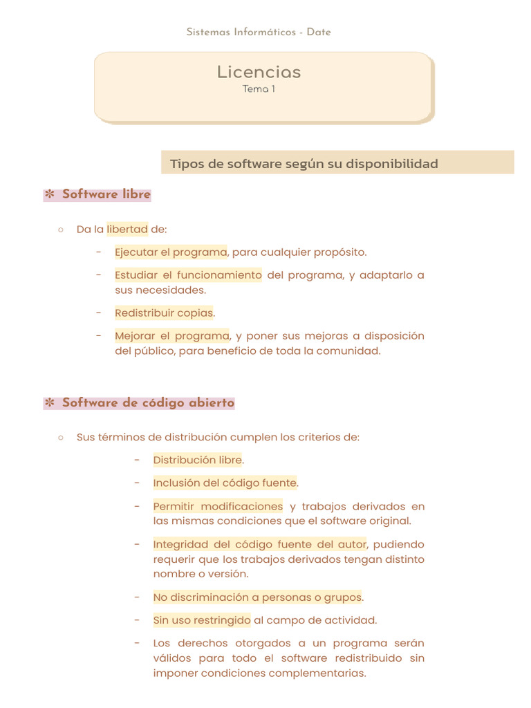 Tema1 Licencias | PDF | Software libre | Desarrollo de software