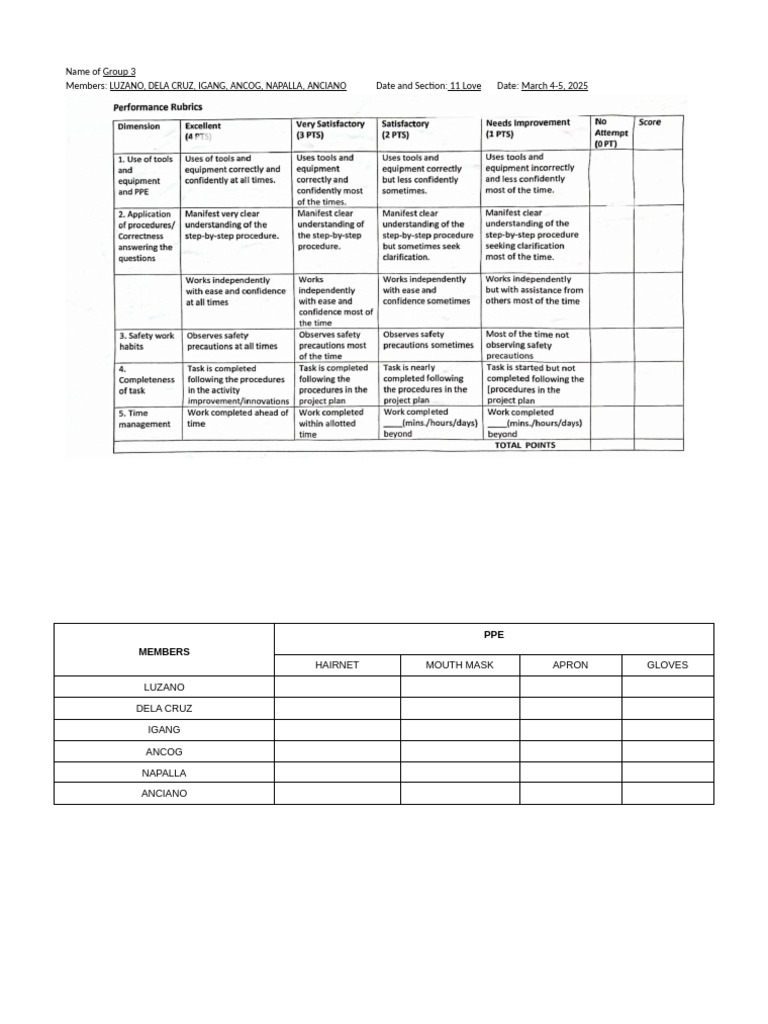 Grade 11 Rubrics | PDF