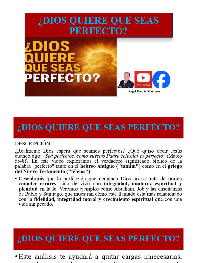 Significado bíblico de "perfecto" | PDF | Biblia | Perfección