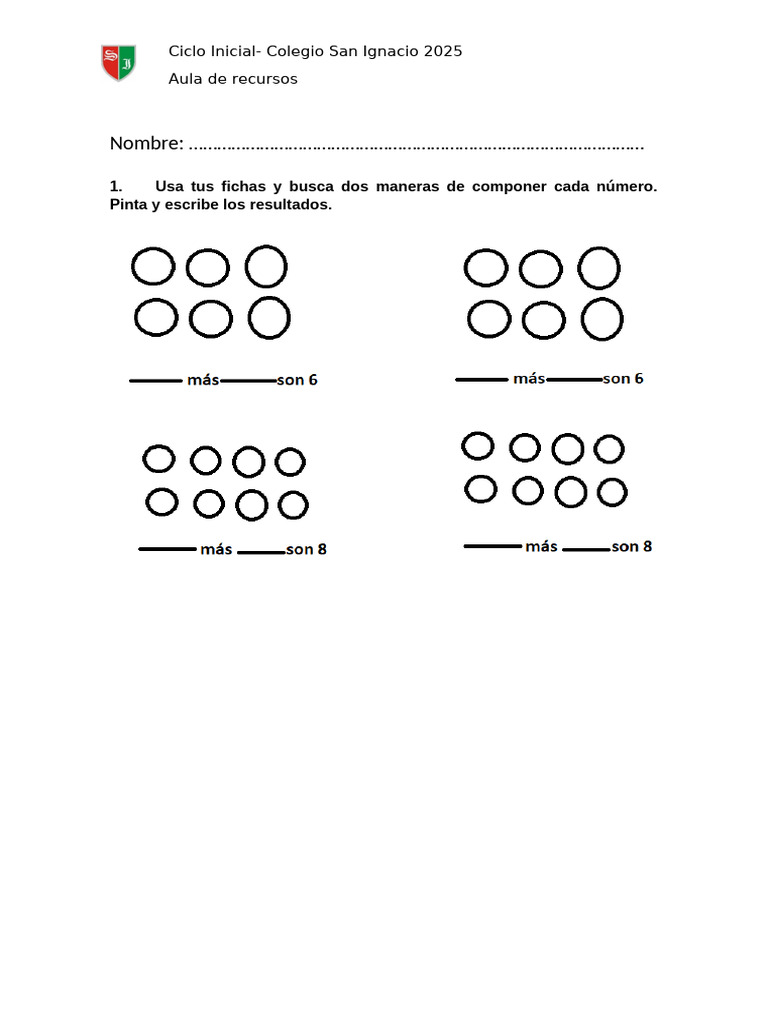 Guía Composición y Descomposicion de Numeros 0 Al 10 | PDF