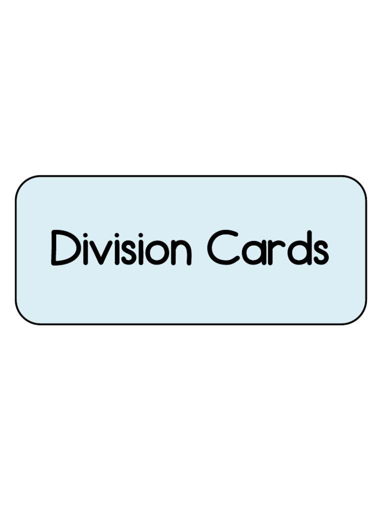 Division Cards19A | PDF