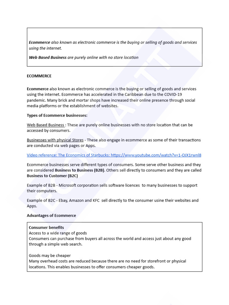 Econ Notes 40 - Ecommerce | PDF | E Commerce | Internet