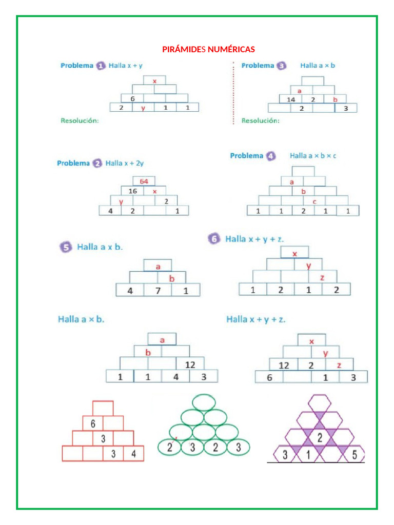 Pirámides Numéricas de Multiplicacion - RZM | PDF