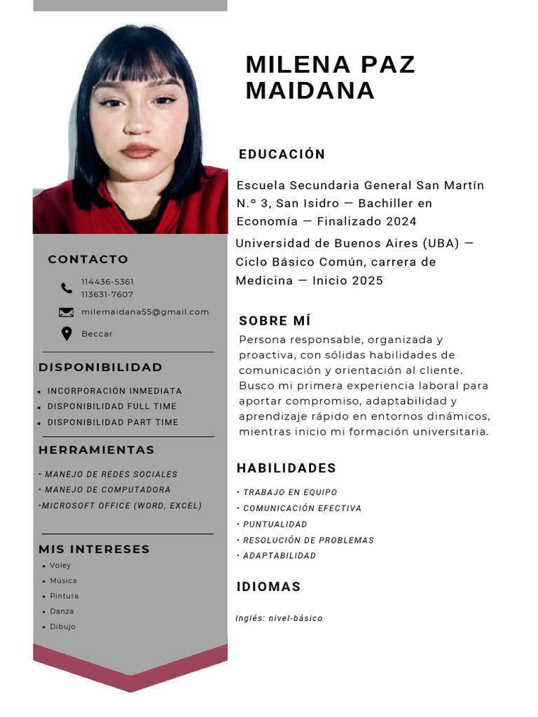 CV Milena Paz Maidana | PDF