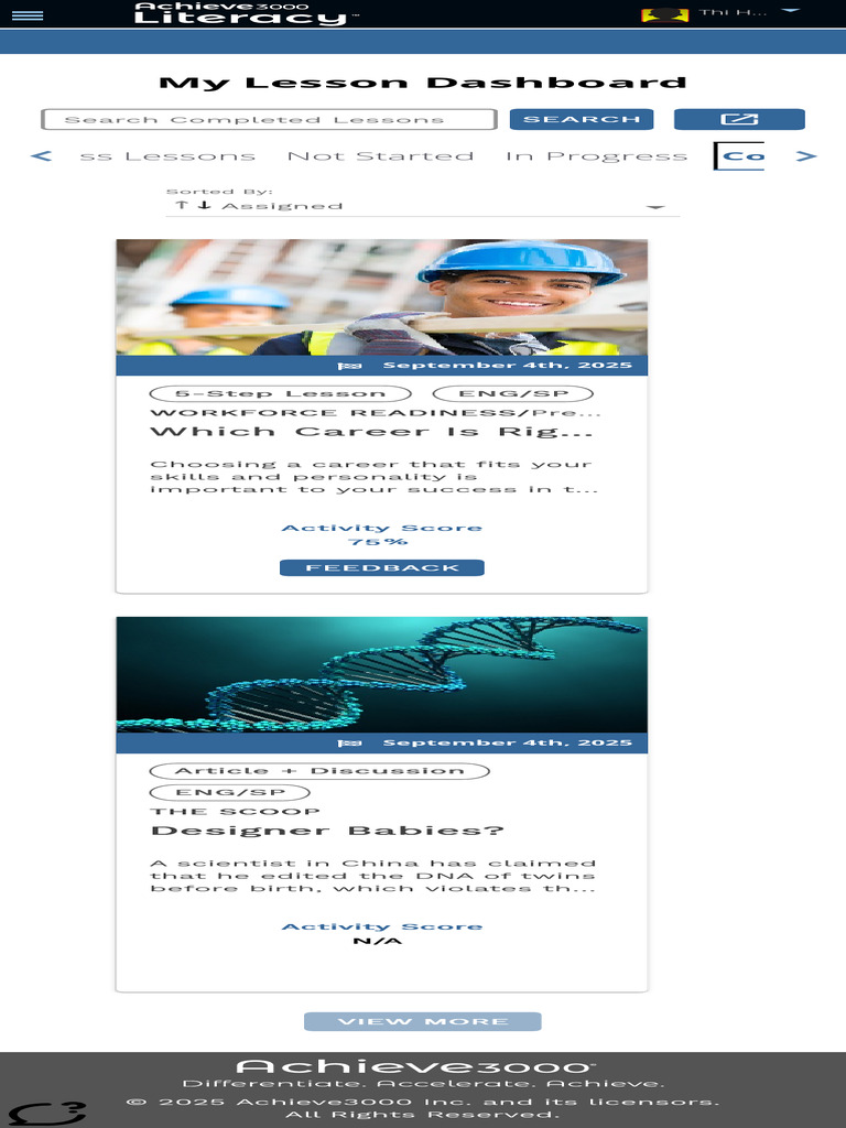 Achieve3000 My Lessons | PDF