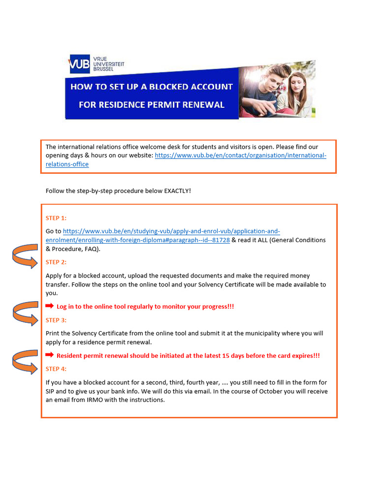 Step by Step Procedure BA 2023-2024 Residence Permit Renewal | PDF