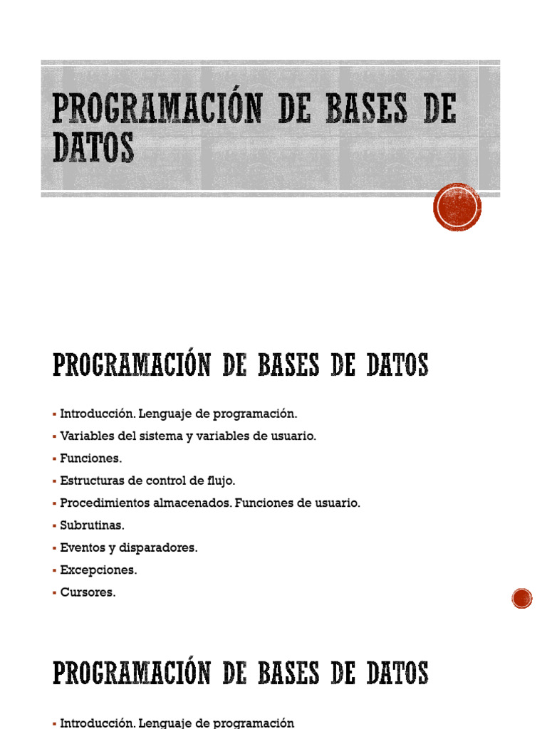 6.1 Programación de Bases de Datos | PDF | SQL | Lenguaje de programación