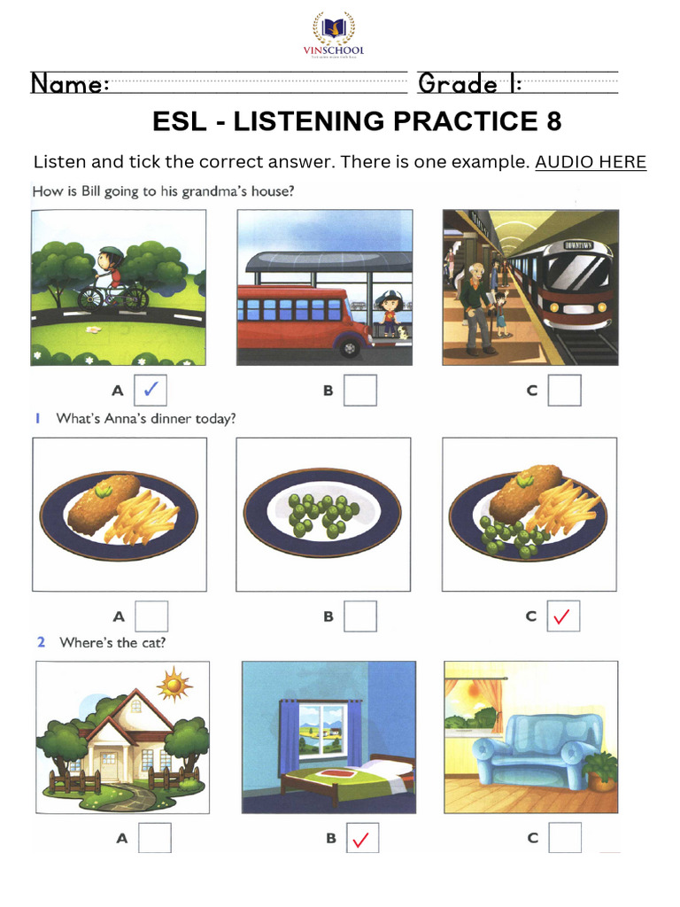 Esl - Listening Practice 8 | PDF