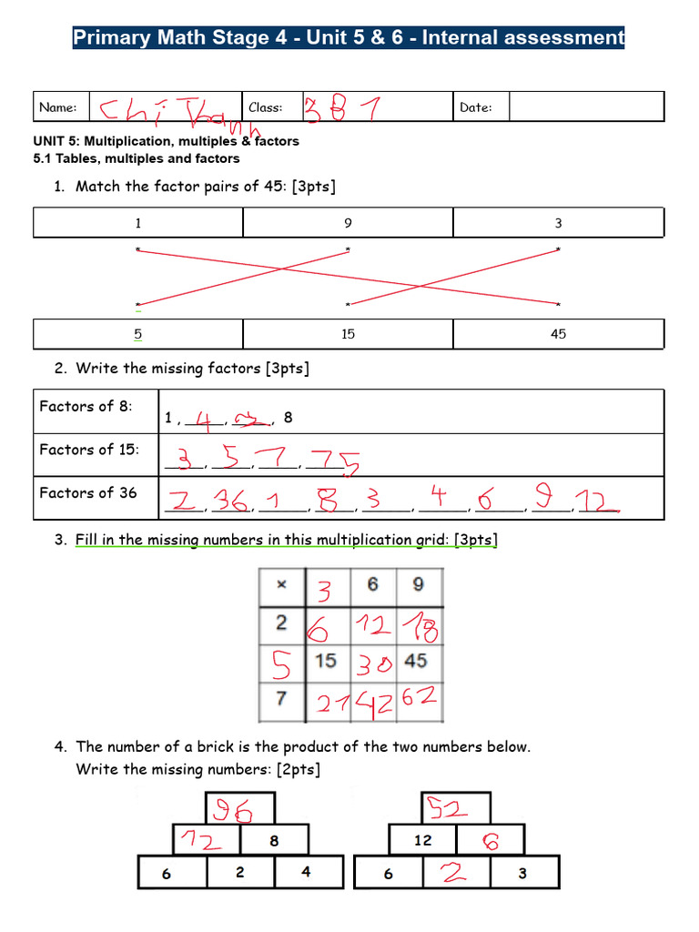 Primary Maths Stage 4 Unit 5 - 6 | PDF