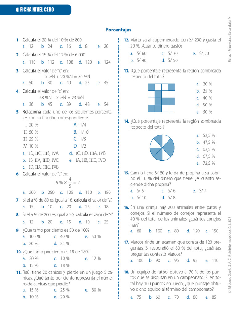 F0 - Porcentajes | PDF
