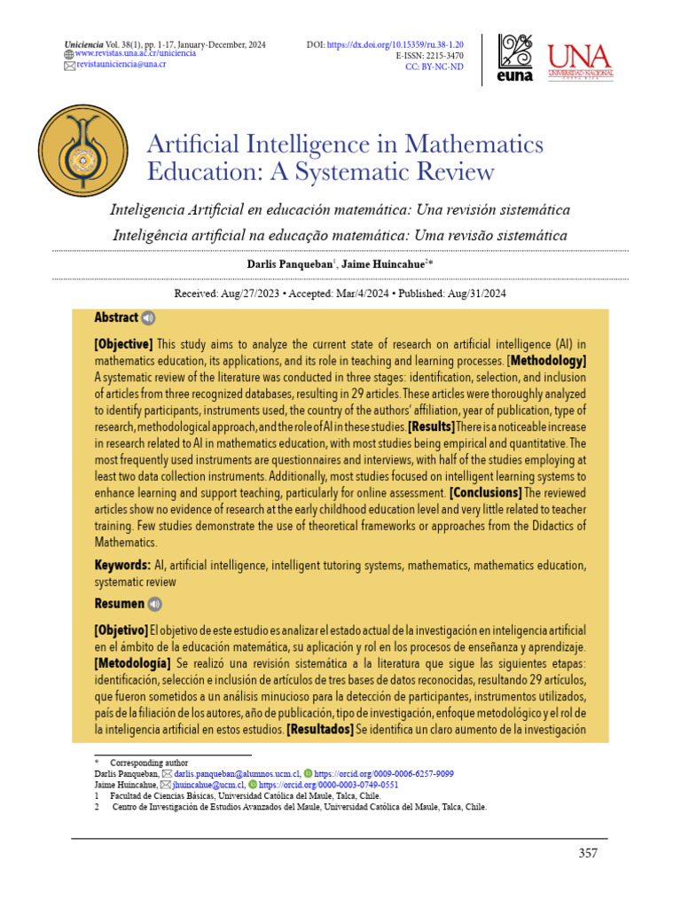 AI in Mathematics Education Review | PDF | Artificial Intelligence ...