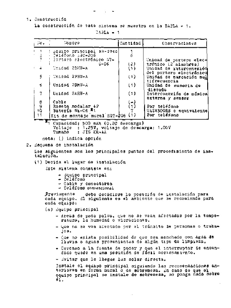 Manual Nitsuko NX 206 | PDF