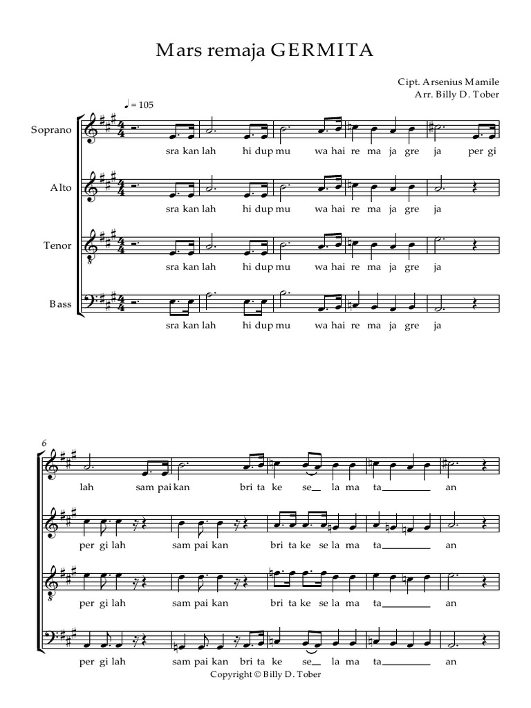 Mars Remaja GERMITA - Full Score | PDF