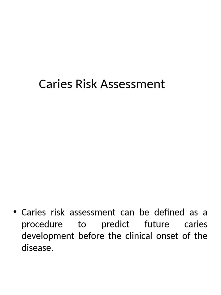 Caries Risk Assessment Tools | PDF