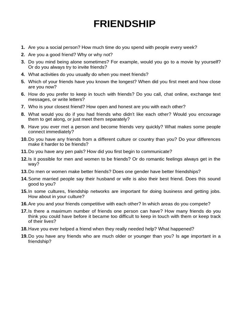 Friendship | PDF