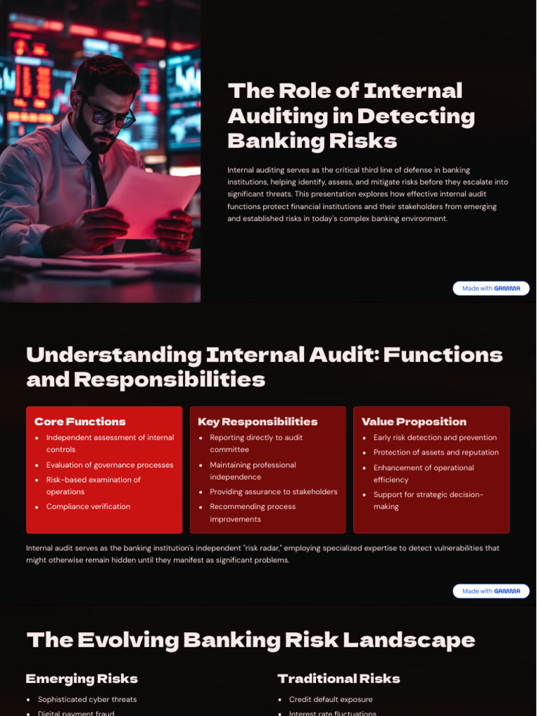 Internal Auditing's Role in Banking Risks | PDF | Internal Audit | Audit