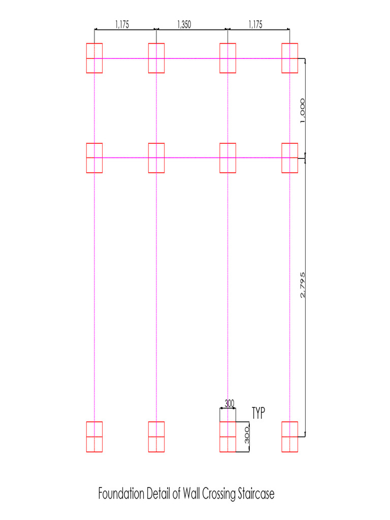 Foundation Detail of Wall Crossing Staircase-Model | PDF