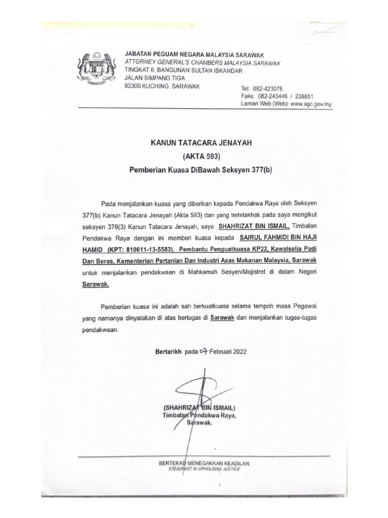 Jabatan Peguam Negara Malaysia Sarawak | PDF