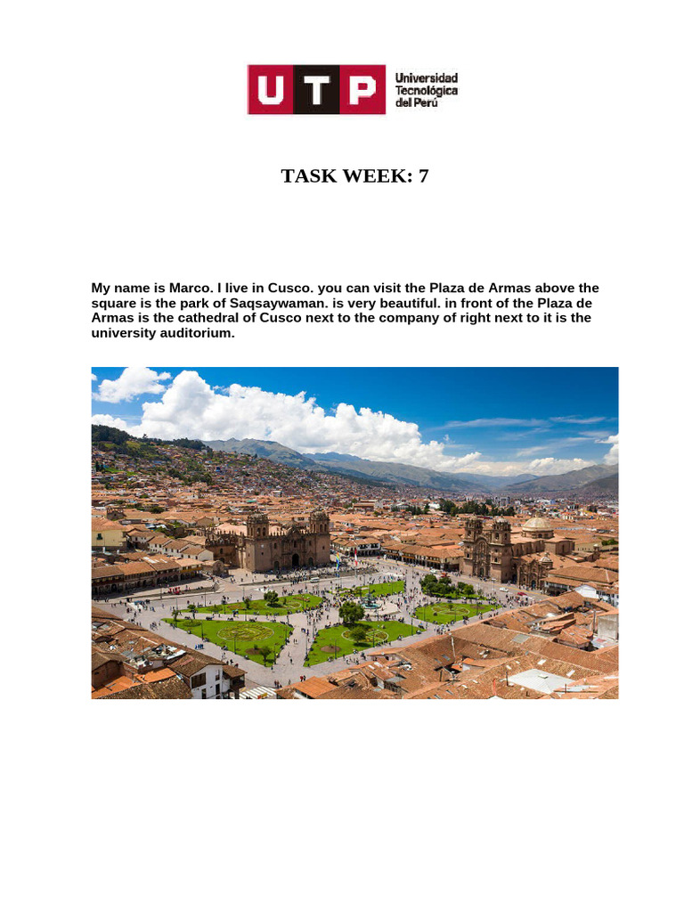 Week 07 Writing Task Assignment Public Places in The City | PDF