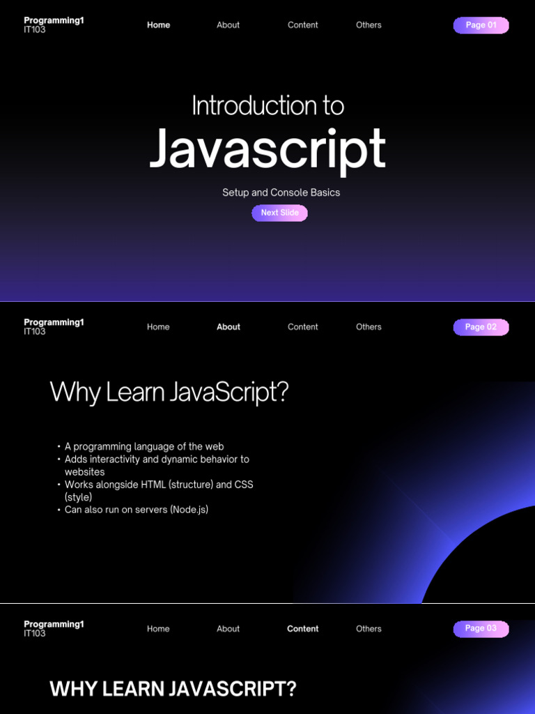 Week1 Introduction to Javascript | PDF