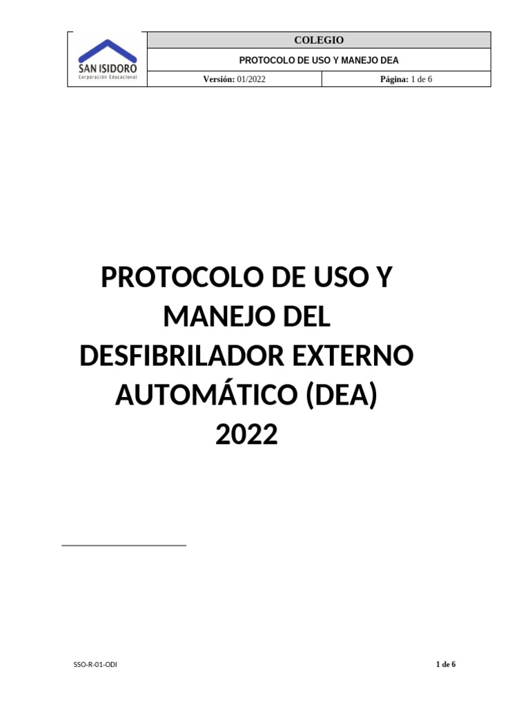 Uso y Manejo DEA | PDF | Reanimación cardiopulmonar | Paro cardíaco