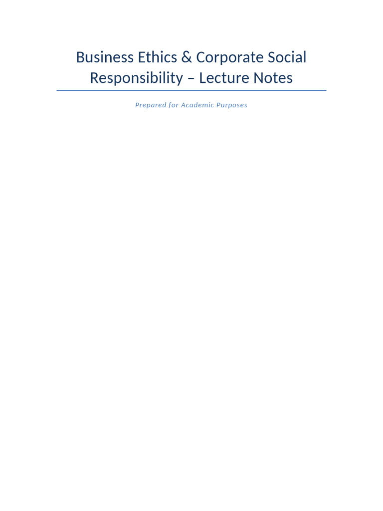 Business Ethics CSR | PDF