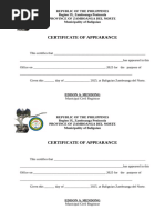 Certificate of Appearance - Template | PDF