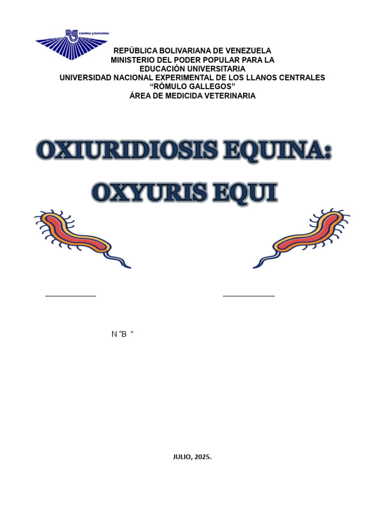 Oxyuris Equi | PDF | Tracto gastrointestinal | Caballos